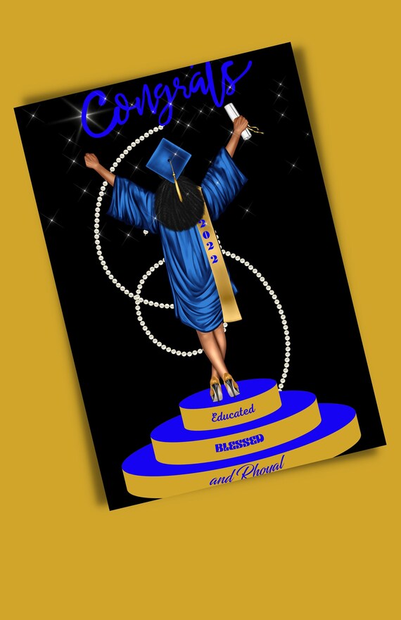 Blue and Gold Graduation Cards African American Cards - Etsy