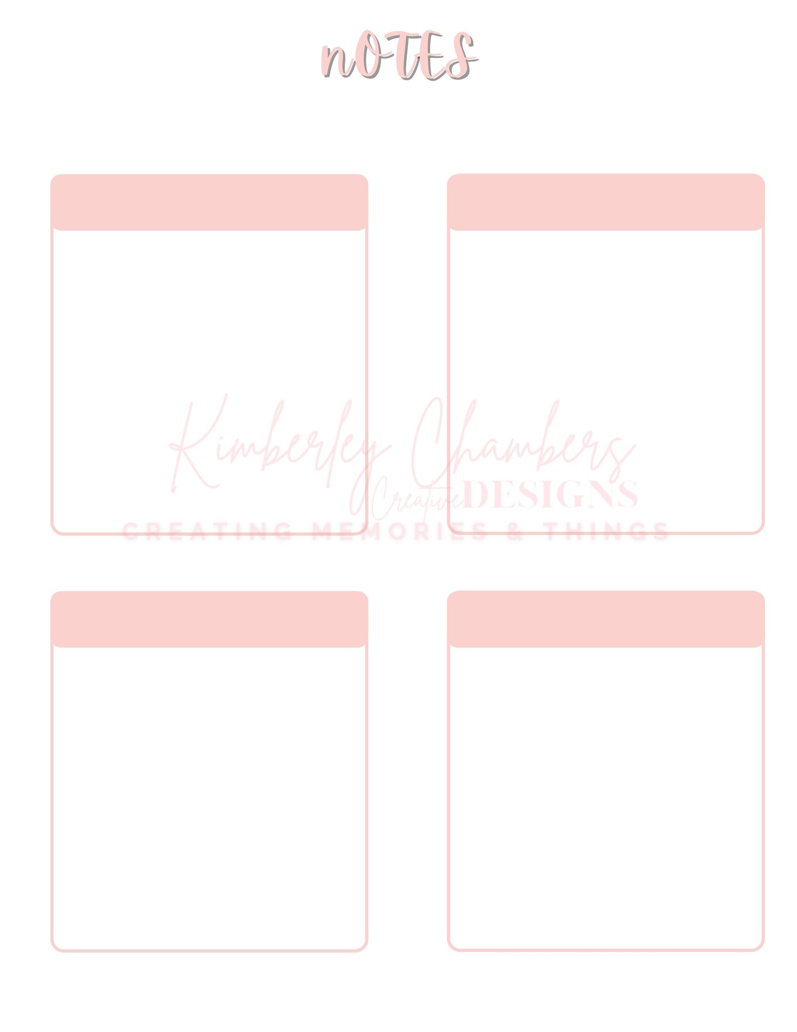 Editable Note Page Templates for Canva Planner Template | Etsy