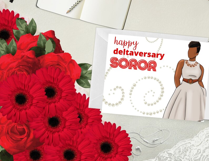 Red and White Notecards, Happy Deltaversary Cards, African American ...