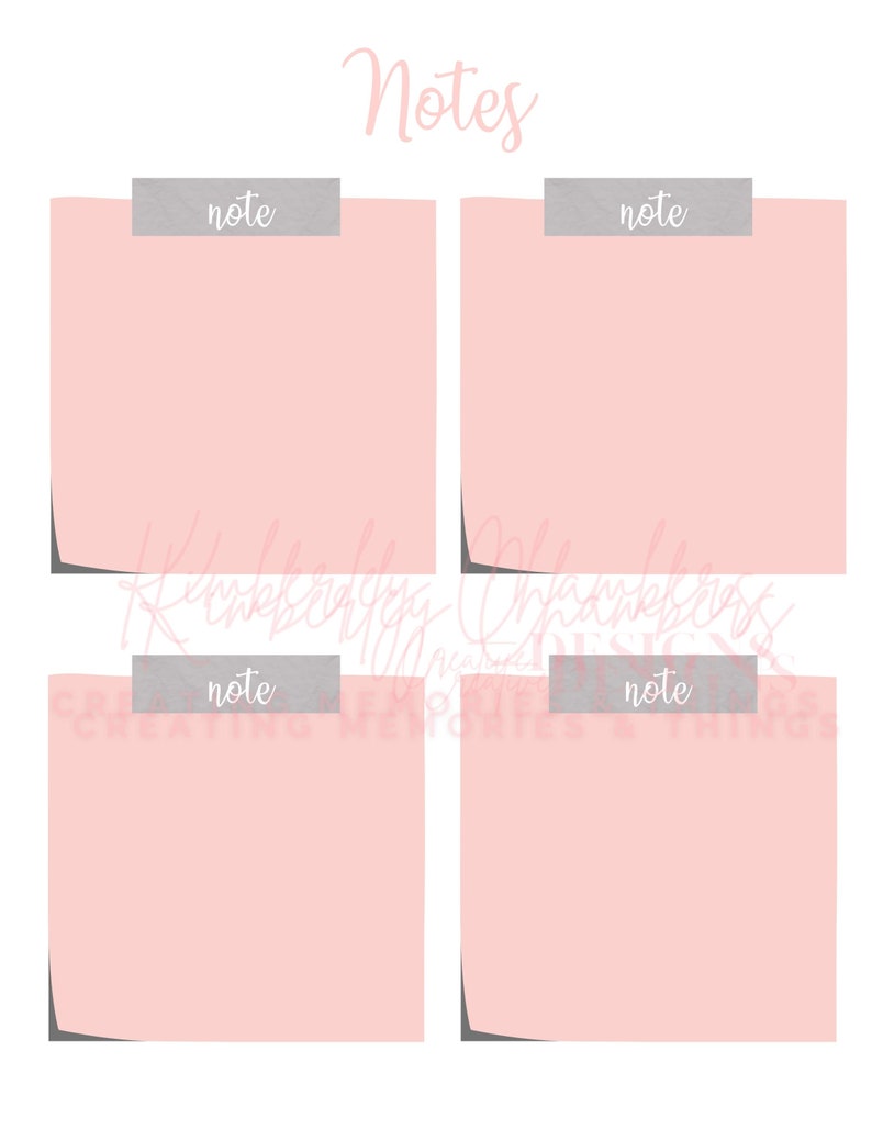 Editable Note Page Templates for Canva, Planner Template Canva ...