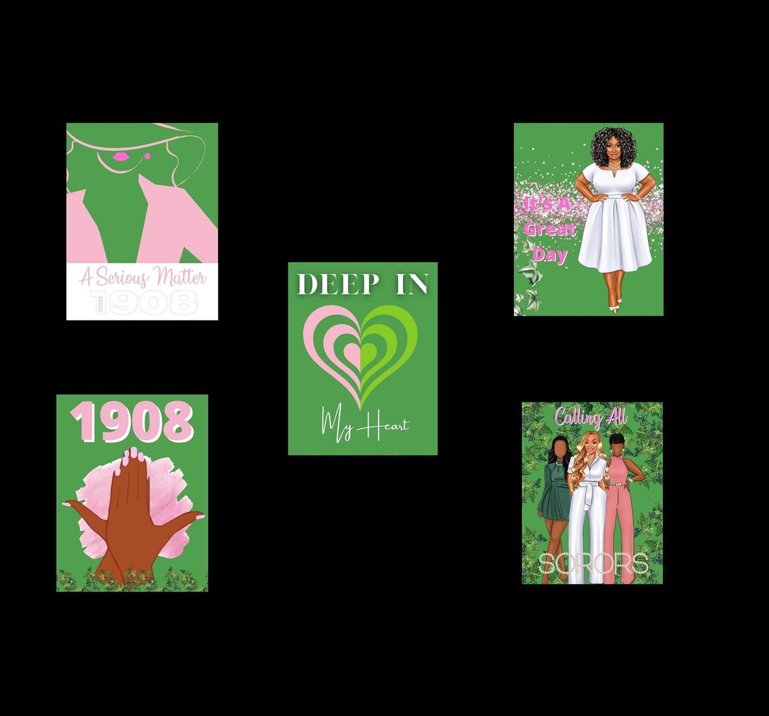 N5 Pink and Green Notecards,, Any Occasion, African American Cards ...