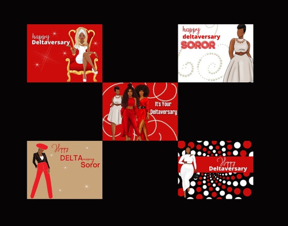 Red and White Notecards Happy Deltaversary Cards African - Etsy