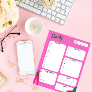 Pink and Green Planner Pack, Printable Pages and Digital Paper Freebies ...