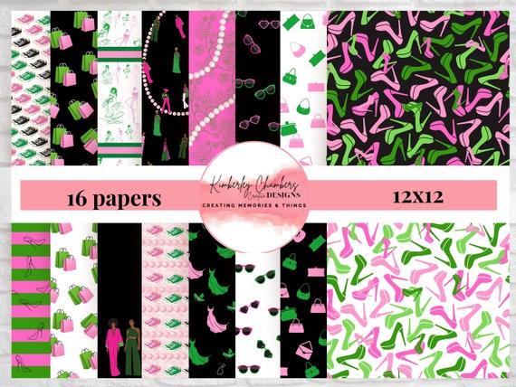 Digital Paper Instant Download Beautiful Pink & Green - Etsy