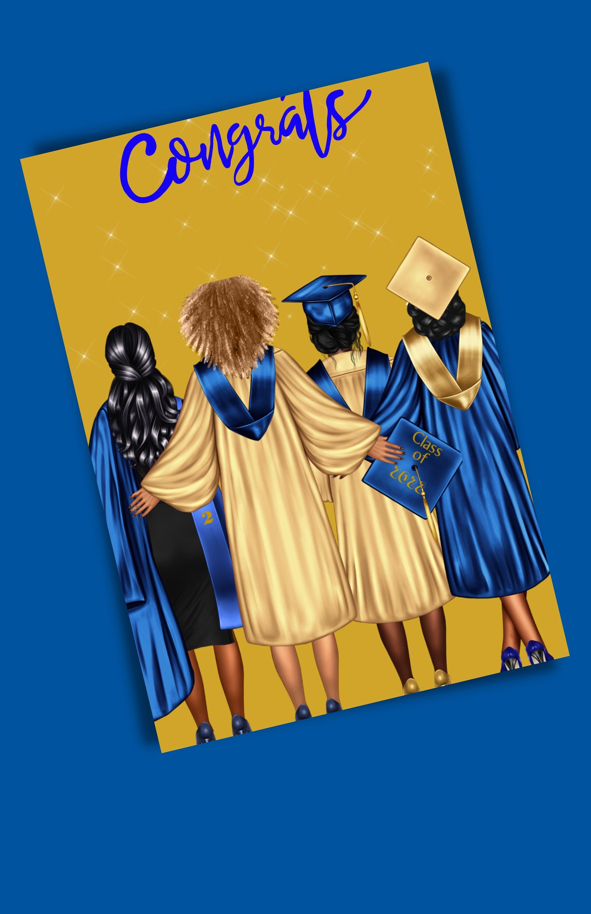 Blue and Gold Graduation Cards African American Cards - Etsy