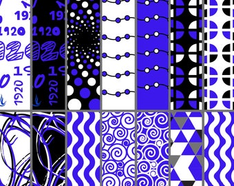 Digital Paper Instant Download Beautiful Royal Blue and White | Etsy