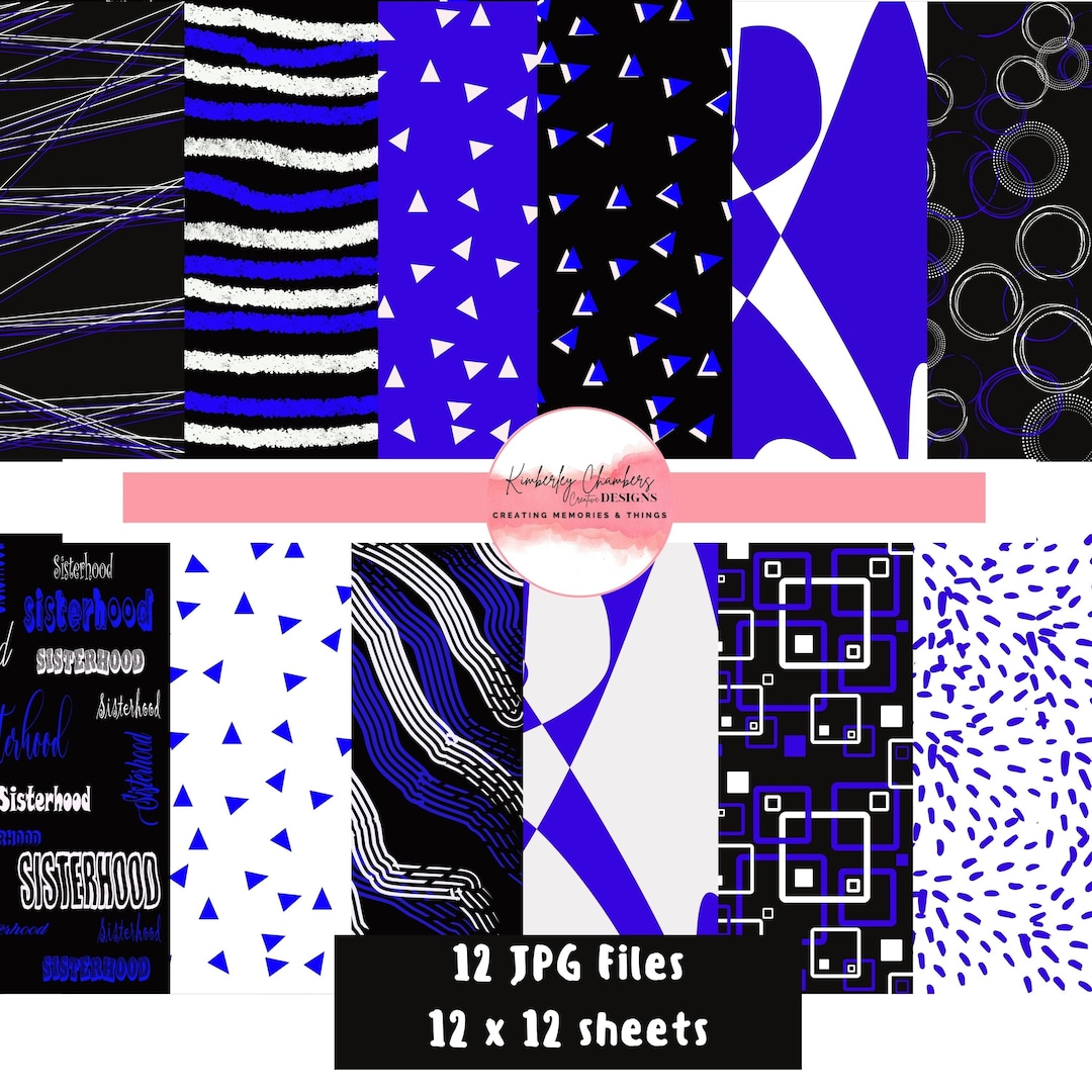 Digital Paper - Instant Download - Wallpaper Background Royal Blue and ...