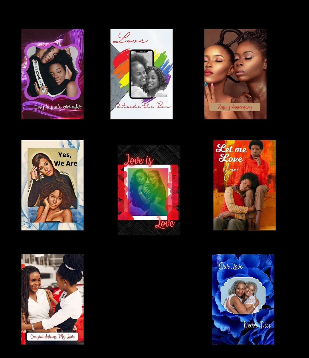 2 - African American Lesbian Greeting Card, Encouraging Card, LGT Card ...