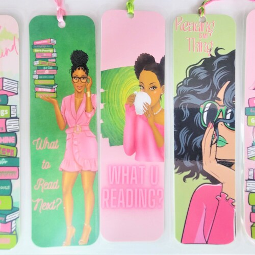 Pink and Green Bookmarks AKA Sorority Inspired Bookmarks - Etsy