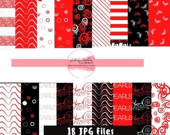 Digital Paper Instant Download Beautiful Crimson and | Etsy