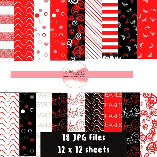 Digital Paper Instant Download Beautiful Crimson and - Etsy