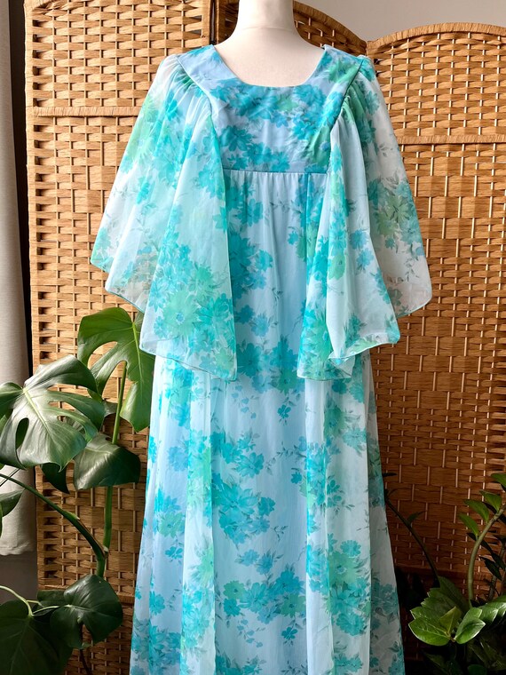 1960s chiffon maxi S 10 // iconic regency inspired bl… - Gem