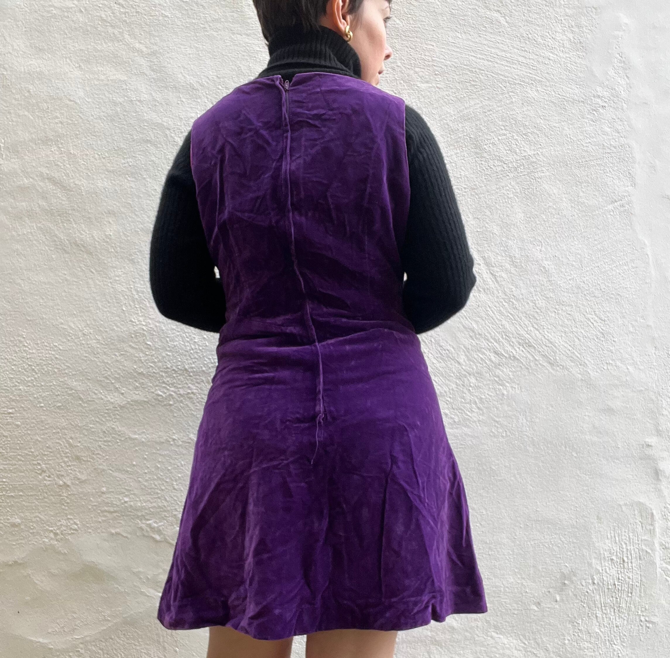 1970s Mod Dress XS // Iconic Scooter Girl Micro Mini Mod Purple Space ...