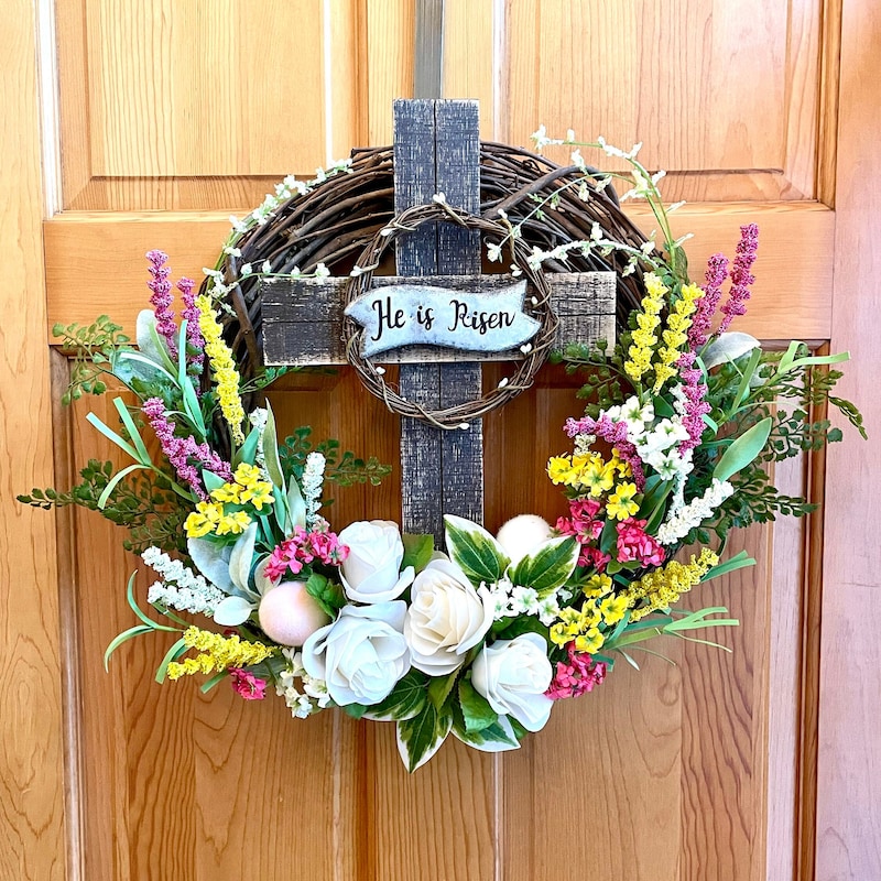 Easter Cross Wreath - Etsy
