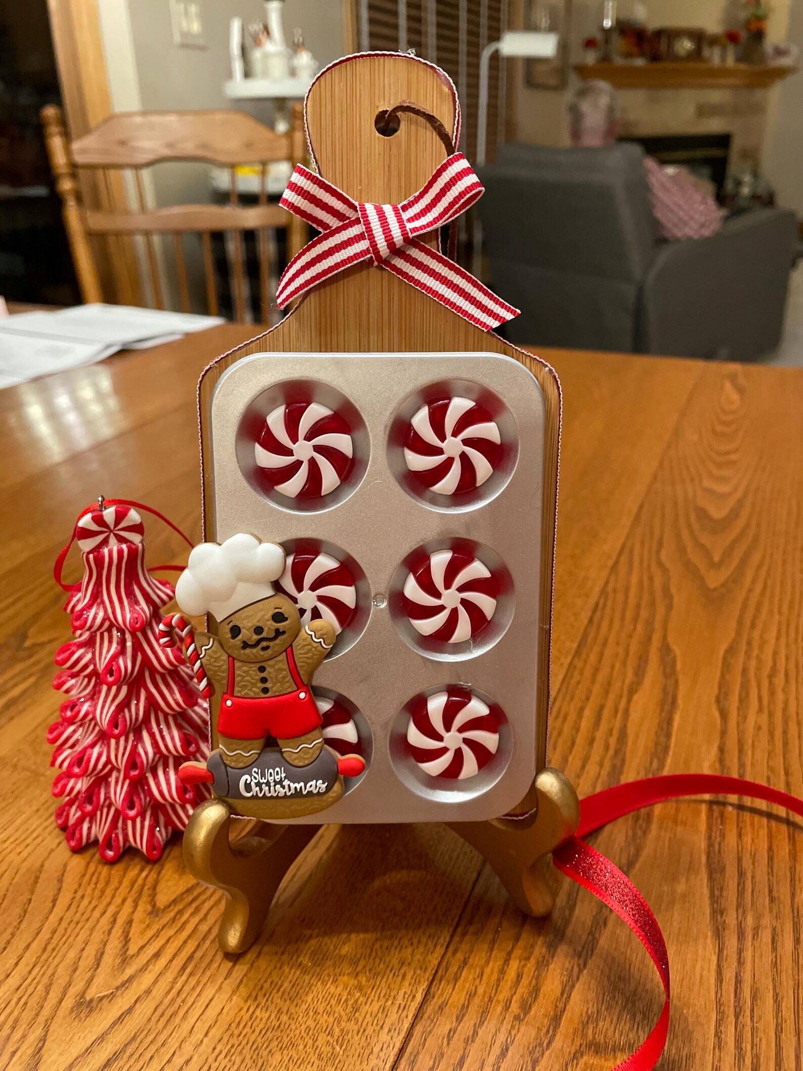 Christmas Fake Mini Peppermint Candies in Cupcake Pan, Small Bread ...