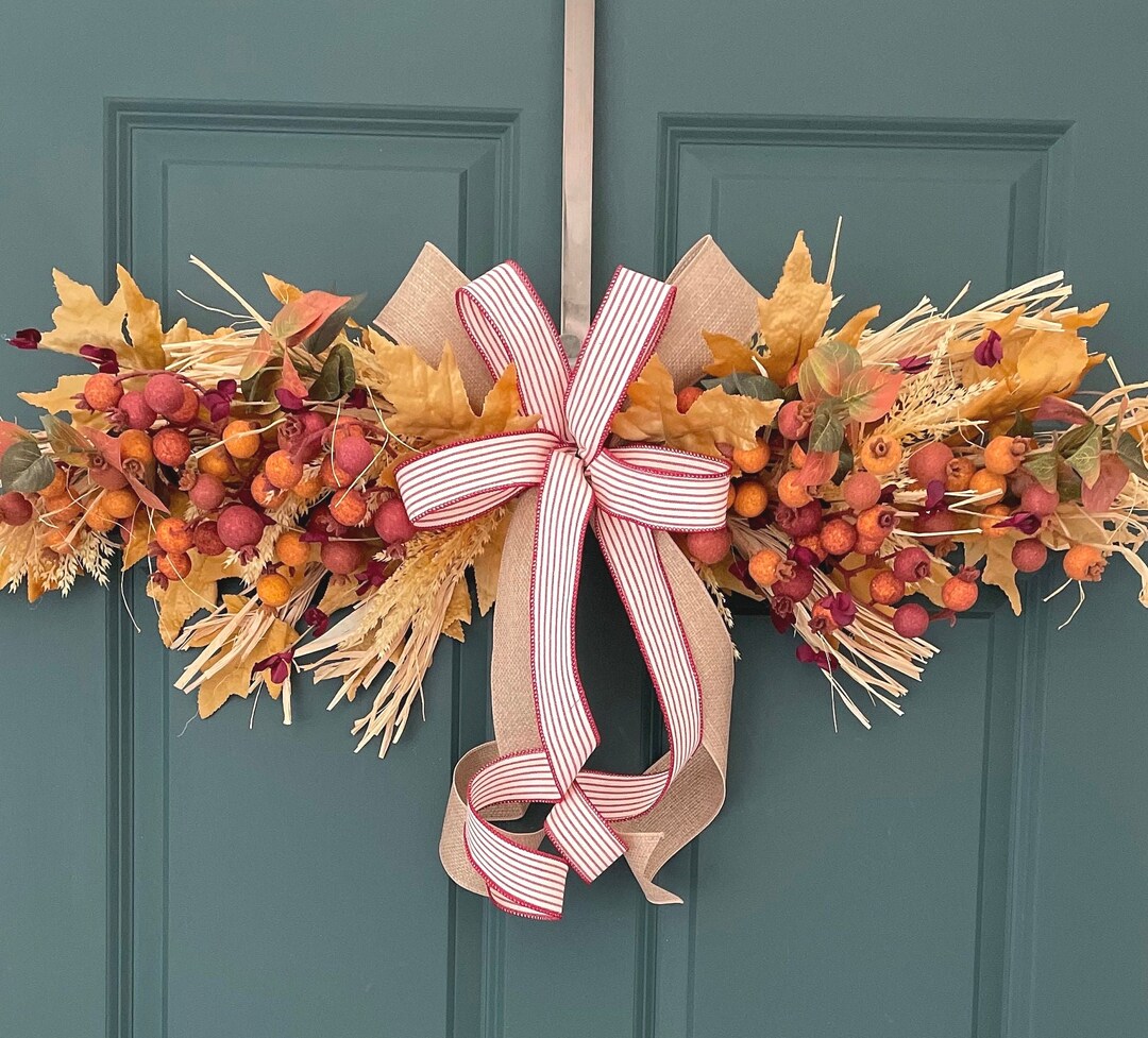 Above the Door Swag for Fall, Autumn Berries Horizontal Swag, Farmhouse ...