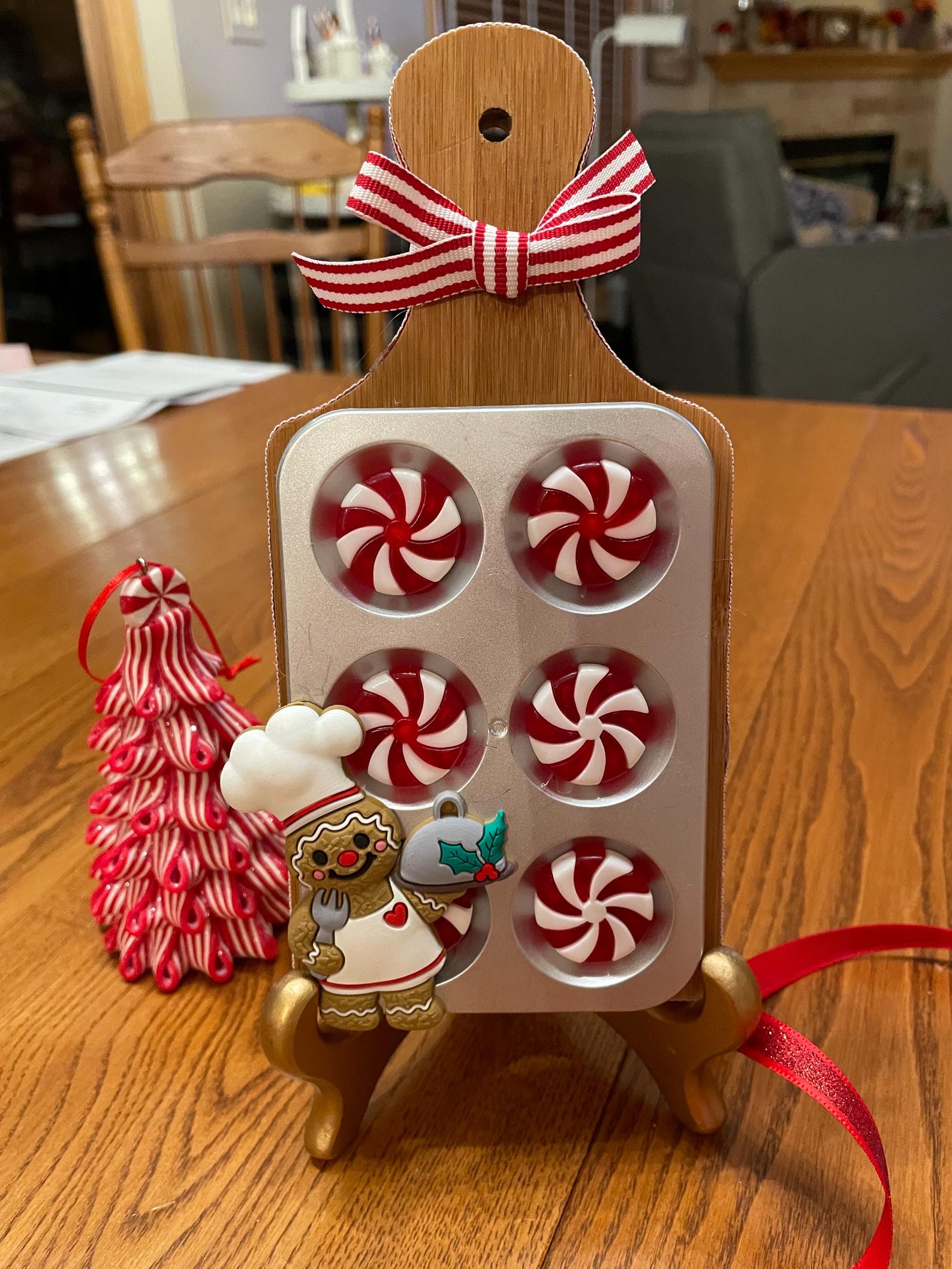 Christmas Fake Mini Peppermint Candies in Cupcake Pan, Small Bread ...