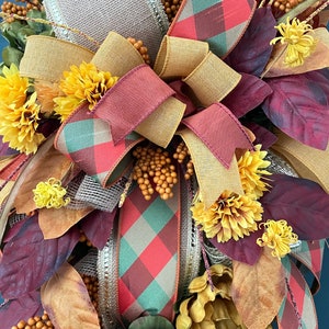 Rustic Berries and Floral Swag, Fall Swag With Rich Warm Color Leaves ...