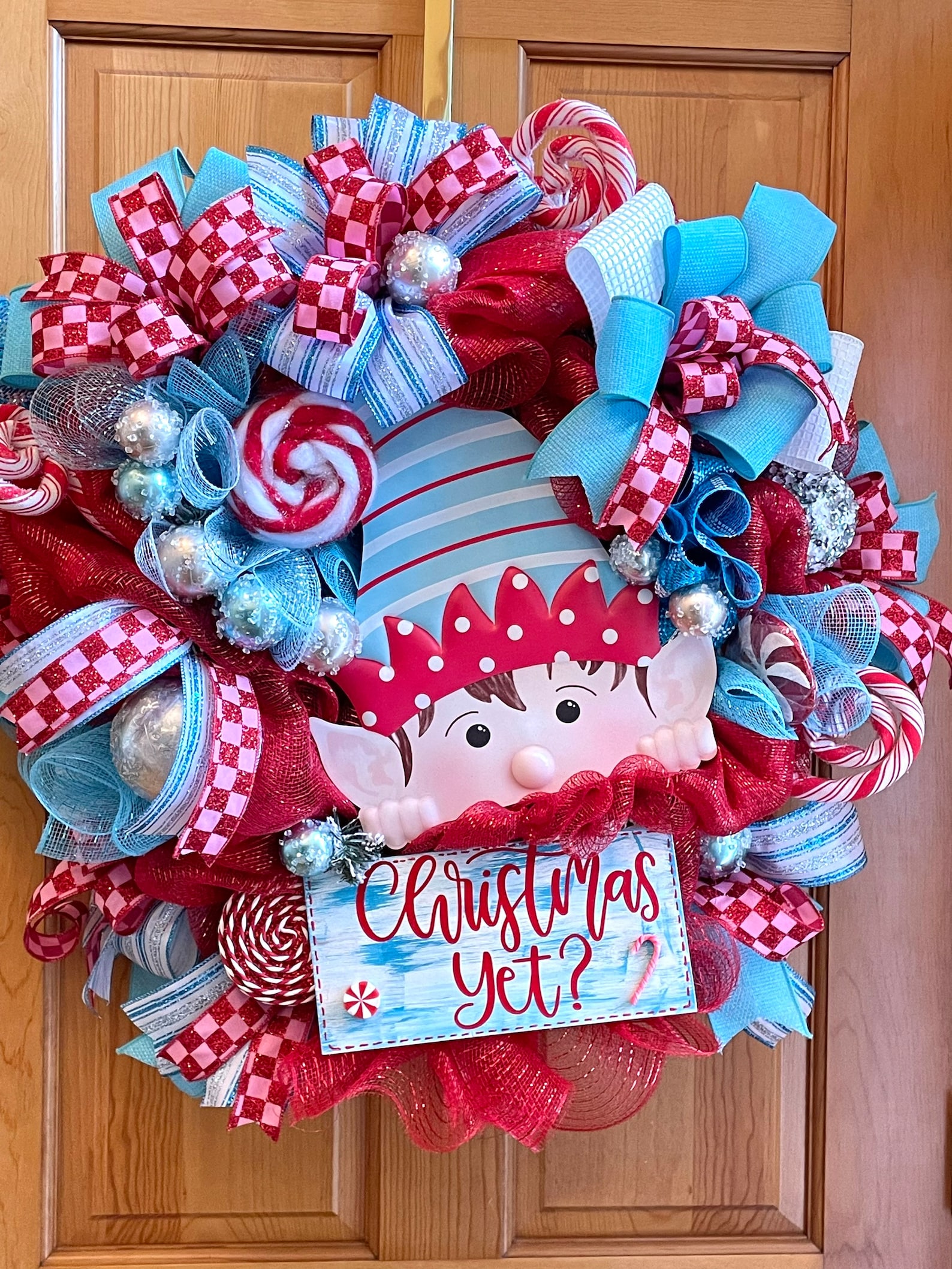 Whimsical Christmas Elf Wreath Elf Front Door Wreath Elf - Etsy