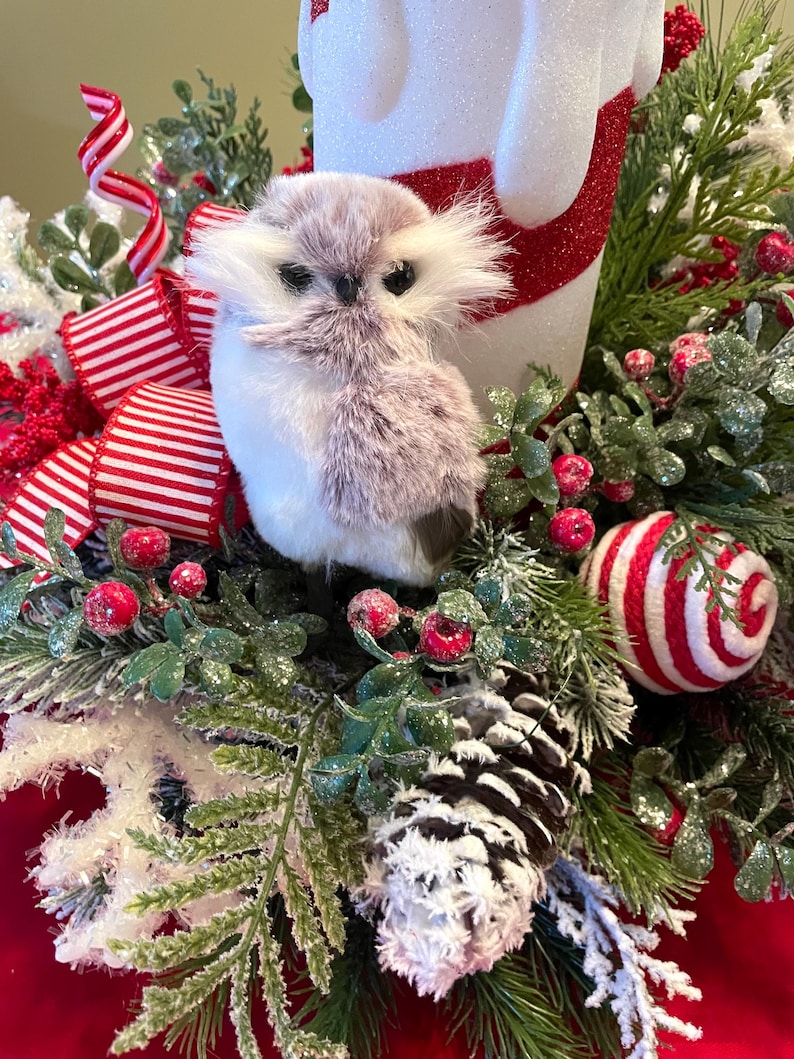 Christmas Peppermint Candle Centerpiece, Winter Woodland Owl ...