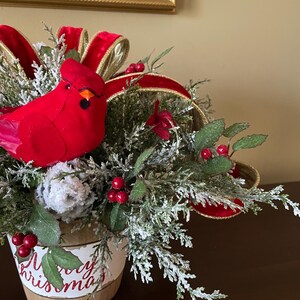 Cardinal Centerpiece, Farmhouse Christmas Table Decor, Holly and ...