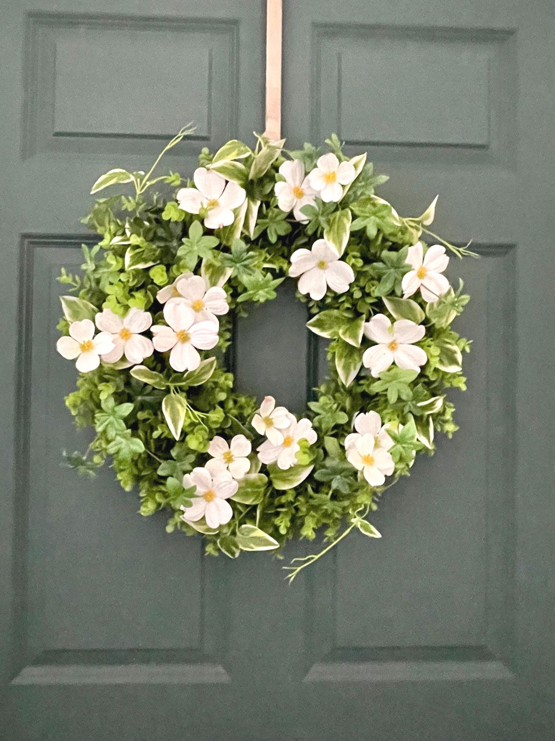 Eucalyptus Dogwood Wreath: Farmhouse Front Door Greenery Decor - Etsy