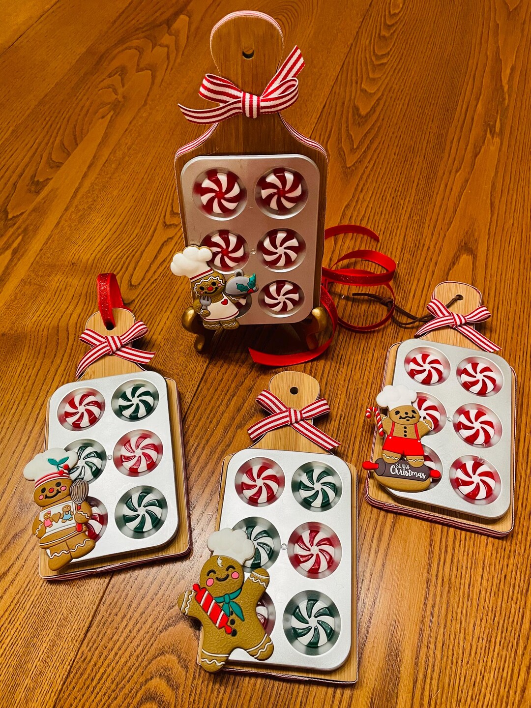 Christmas Fake Mini Peppermint Candies in Cupcake Pan, Small Bread ...