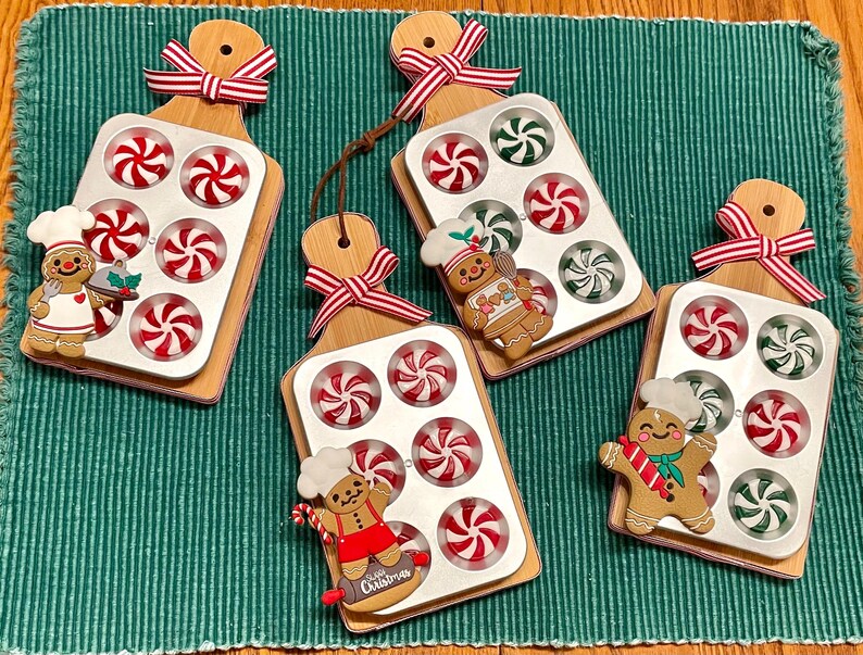 Christmas Fake Mini Peppermint Candies in Cupcake Pan, Small Bread ...