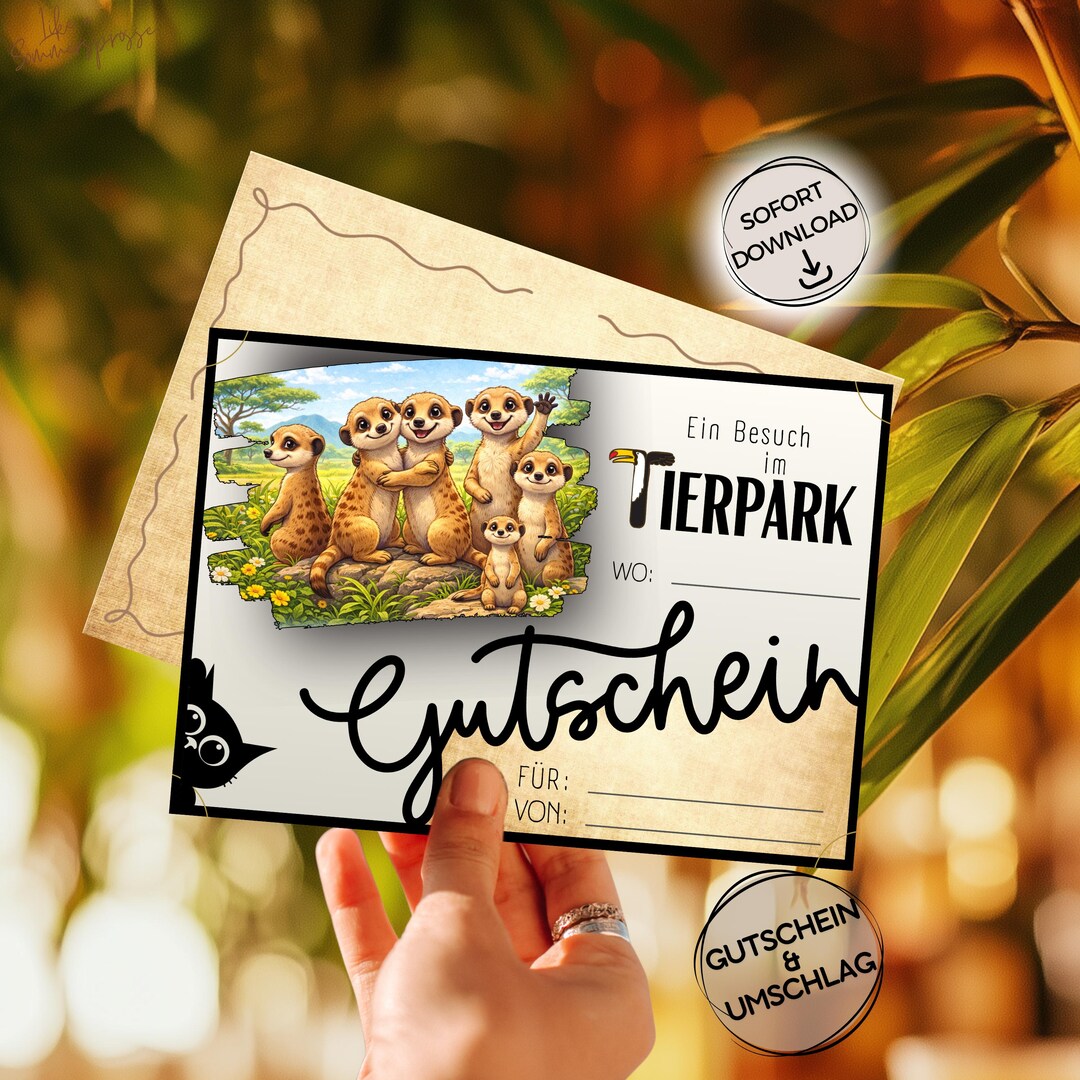 Printable Zoo Voucher - Zoo Visit Gift Idea for Children - Zoo Voucher ...