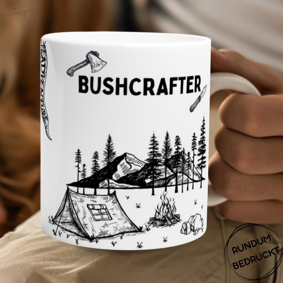 Bushcrafter Gift Mug Adventure Outdoor Mug Wilderness Lover Gift for ...