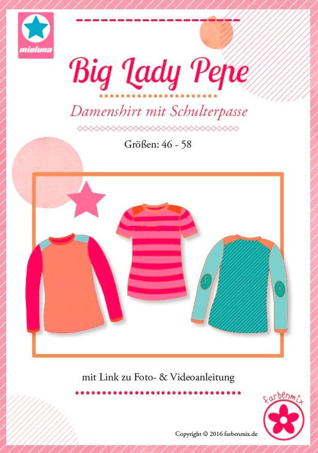 Paper Pattern "big Lady Pepe" Mialuna / Farbenmix - Etsy