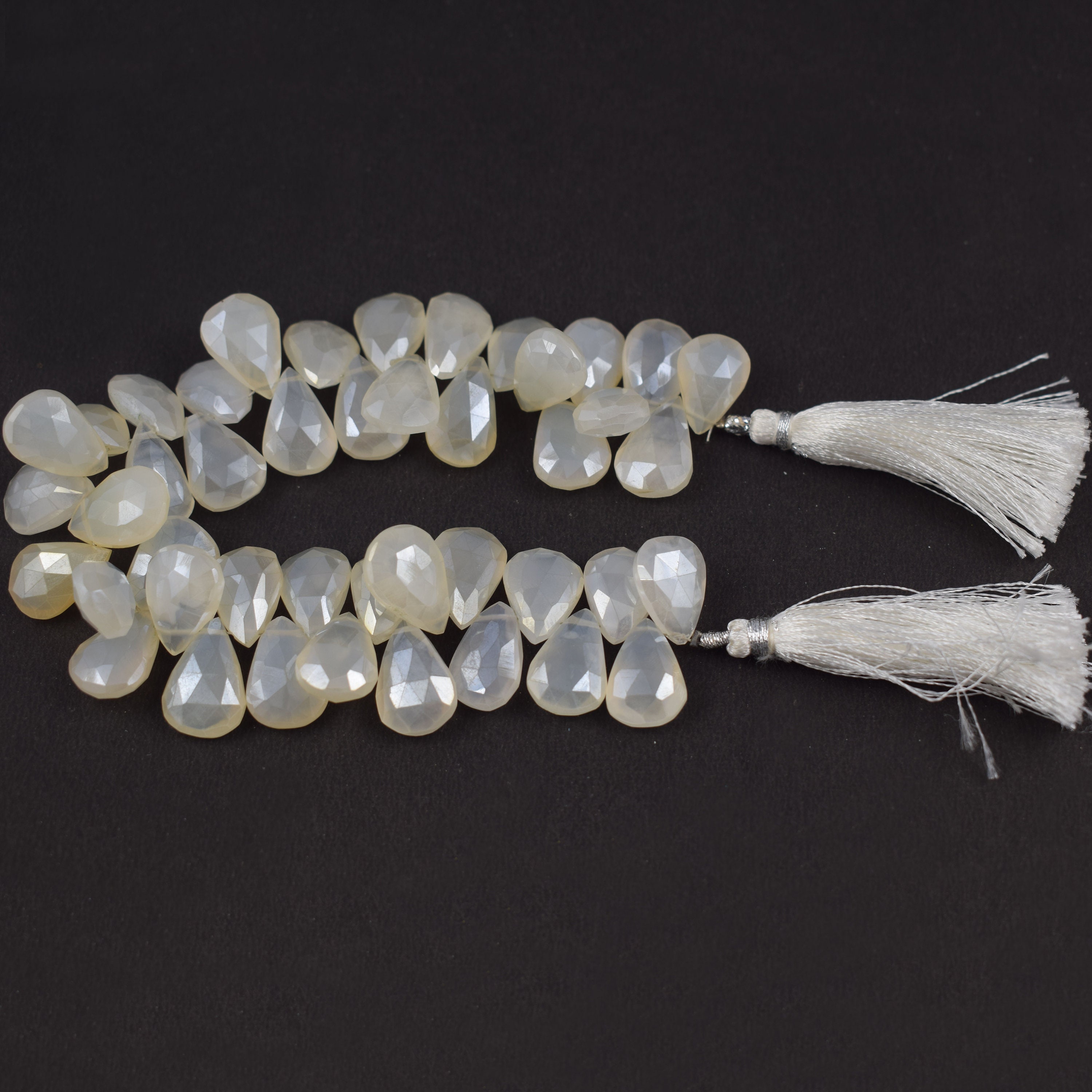 1 Strand Excellent Quality White Silverite Faceted Pear Beads - Etsy UK