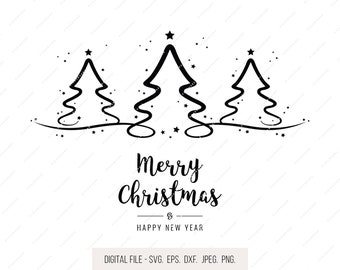 Ribbon christmas tree svg | Etsy