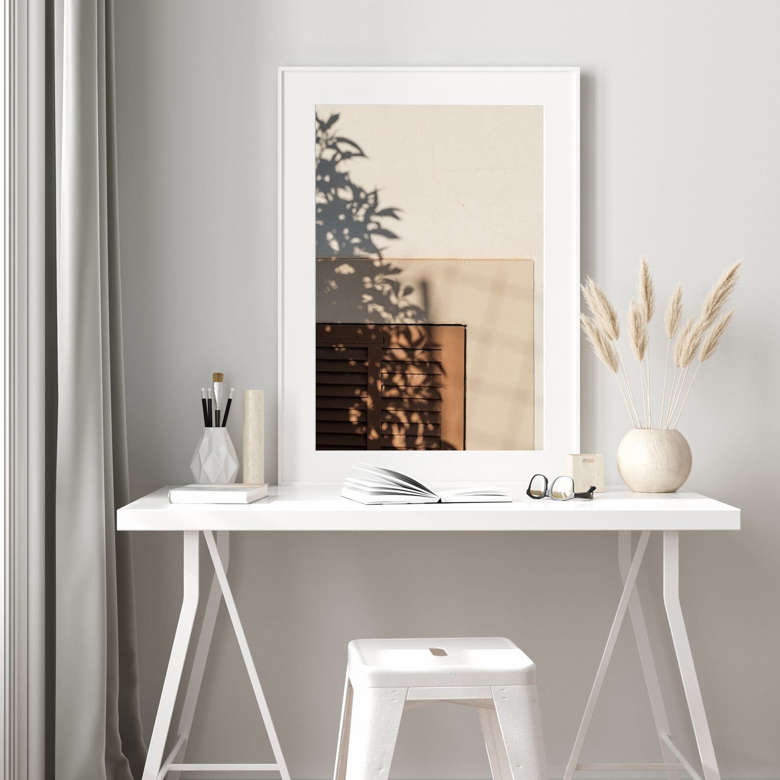 Shadow House Facade Wall Art, Digital Prints, Summer Art Prints, Shadow ...