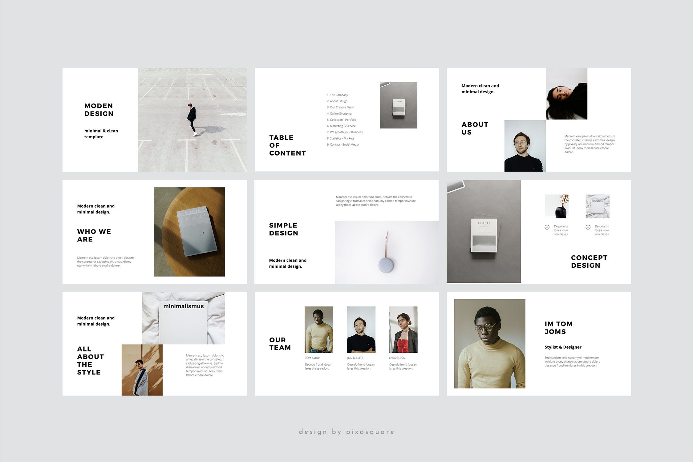 MODEN Stylish and Modern Google Slides Template Presentation, Creative ...