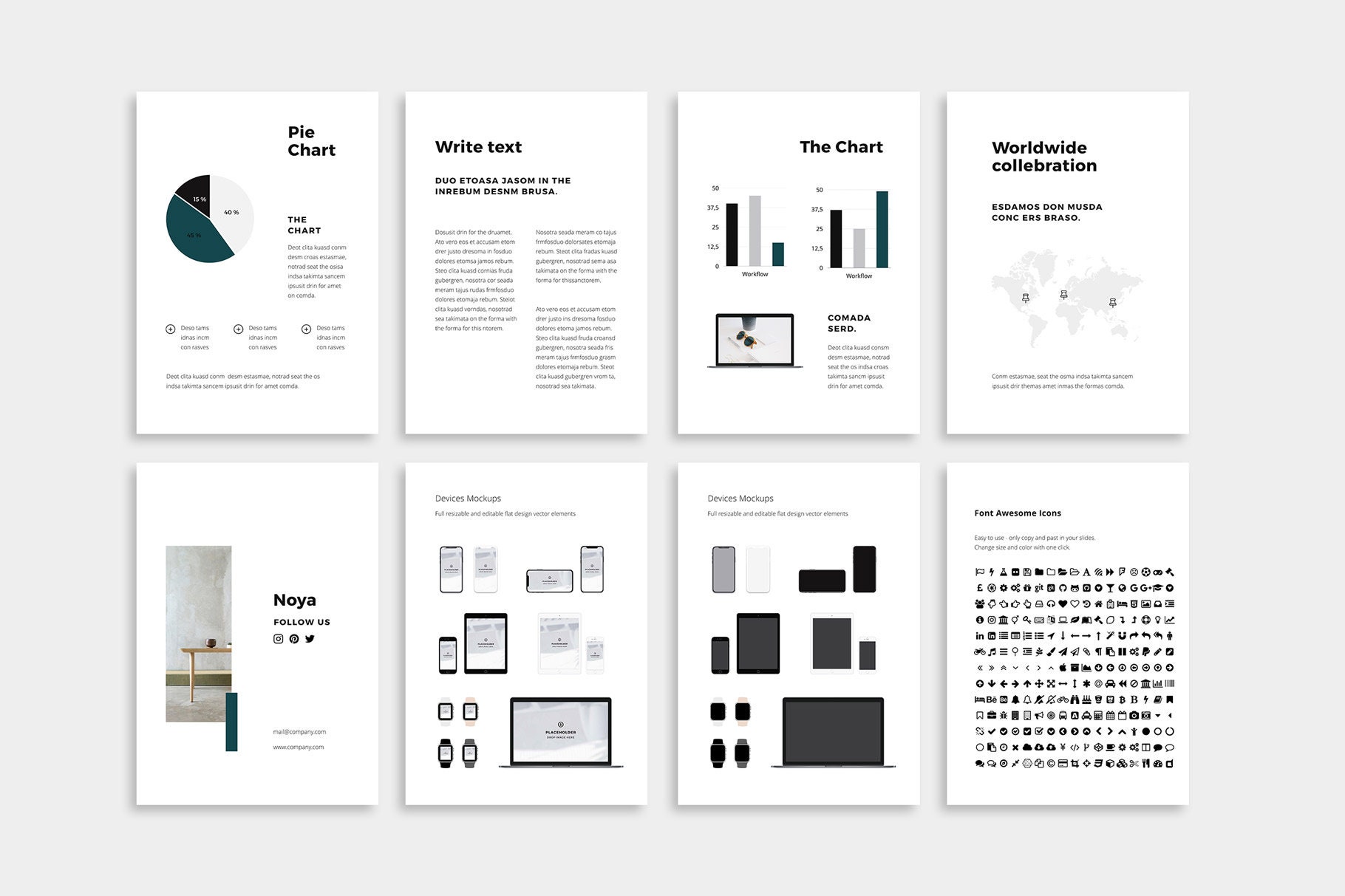 NOYA Vertical Keynote Template in A4 & US Letter Format - Etsy