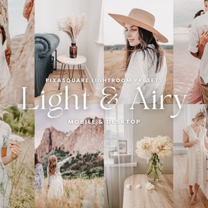 10 Light and Airy Lightroom Presets, Bright Crisp Presets, Natural Light Photo Filter, Mobile ...