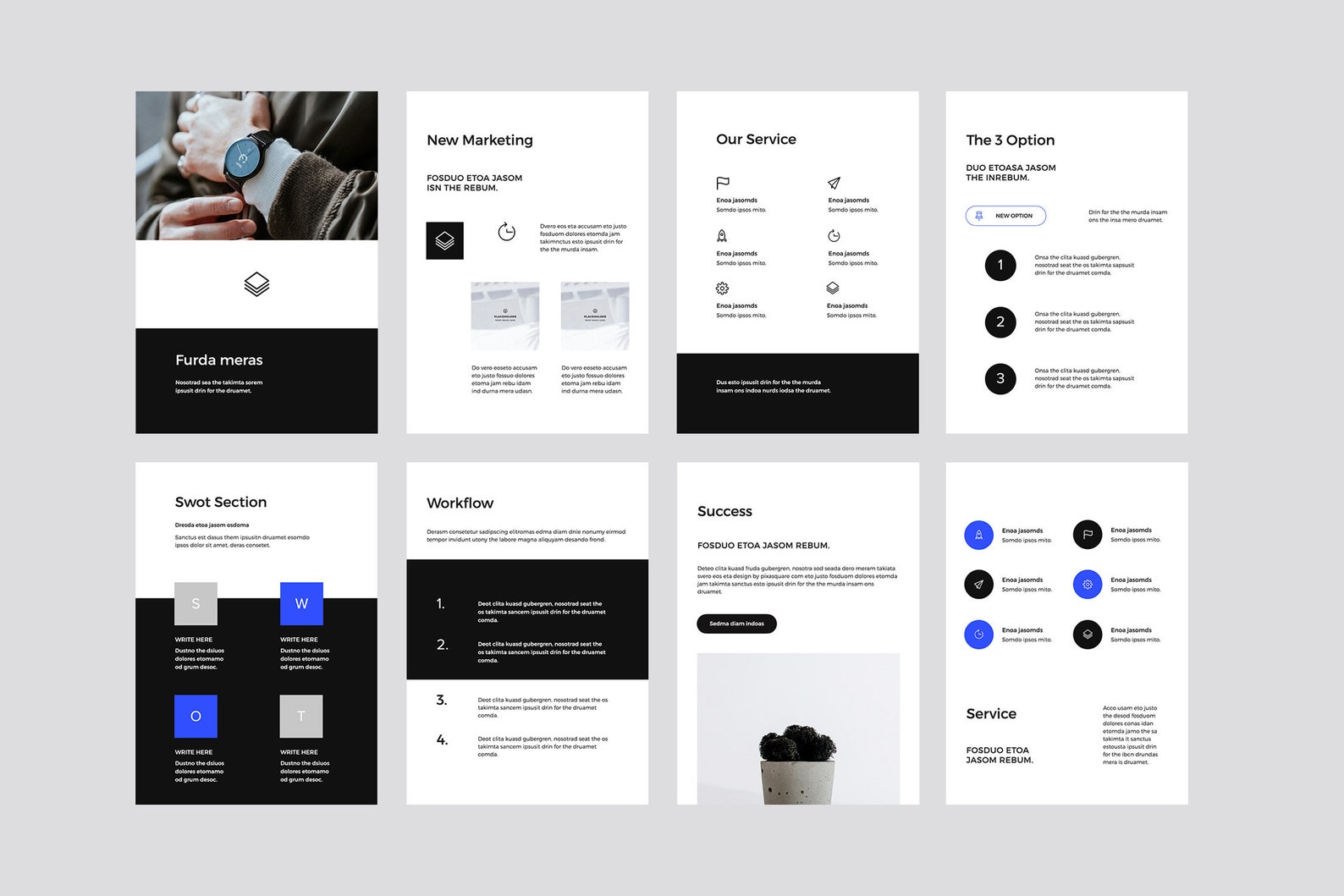 MURO Modern Vertical A4 Powerpoint Template Presentation, Creative ...