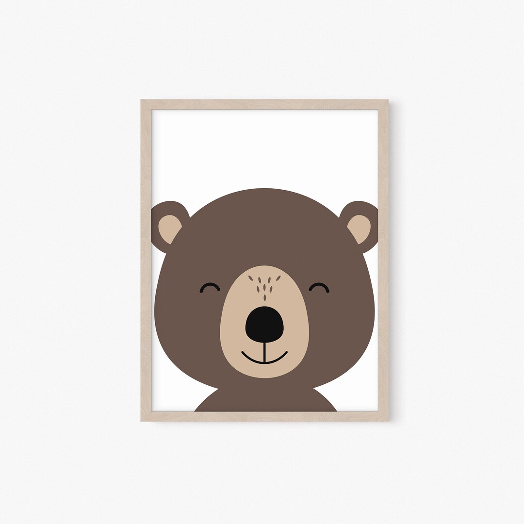 Bear Printable Wall Art, Nursery Decor, Cute Bear Animal, Baby Room ...