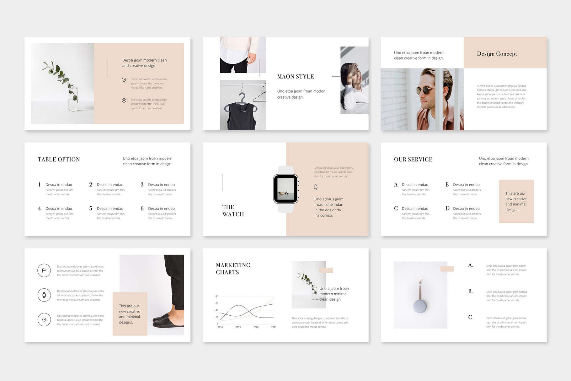 MAON Modern Google Slides Template | Etsy