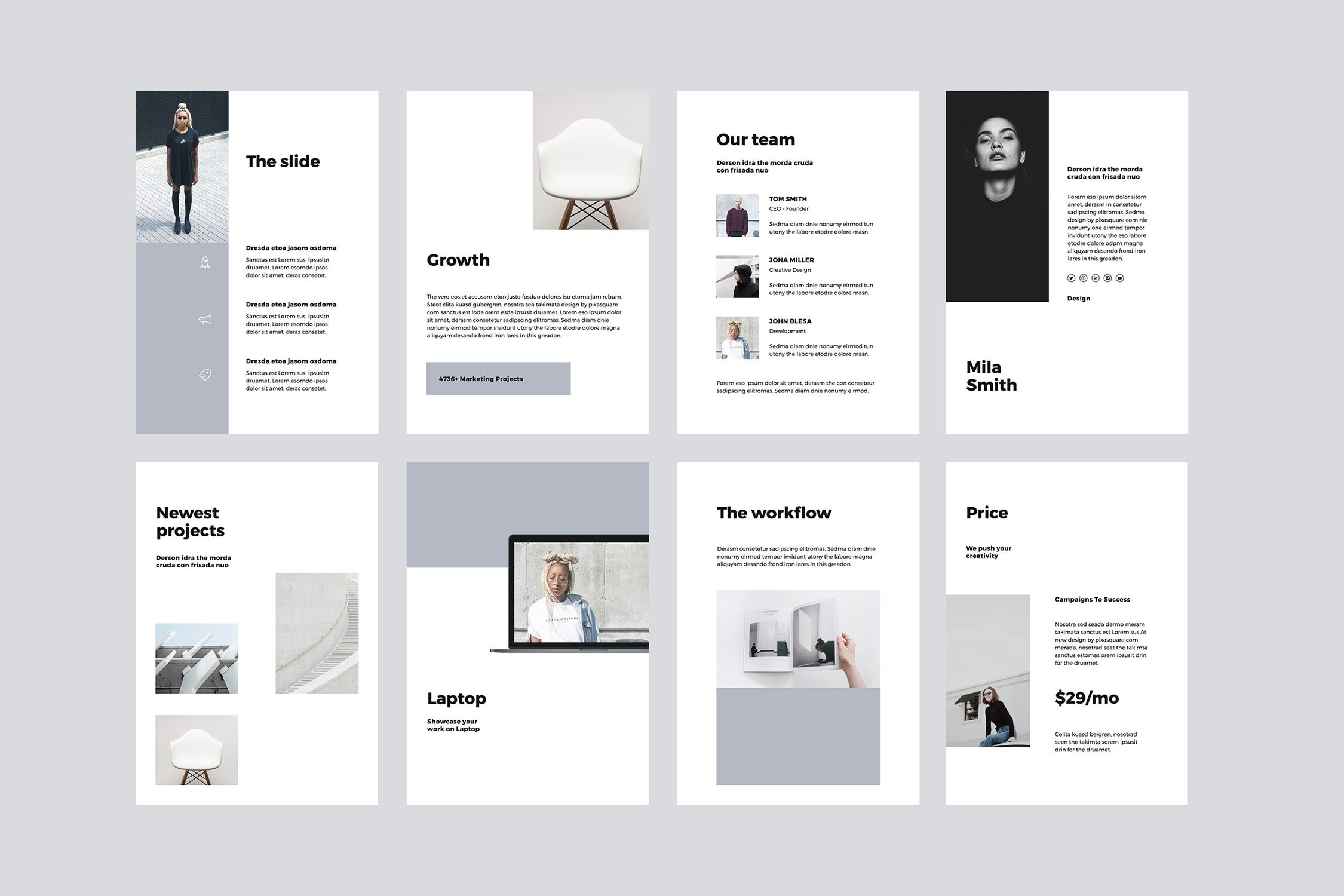 VIGO Modern Vertical A4 Powerpoint Template Presentation, Creative ...
