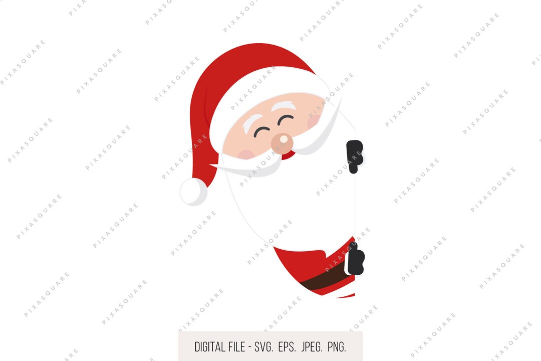 Santa Claus Blank Signboard Svg File Christmas Clipart Santa - Etsy
