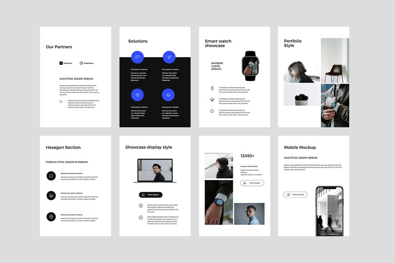 MURO Modern Vertical A4 Powerpoint Template Presentation, Creative ...