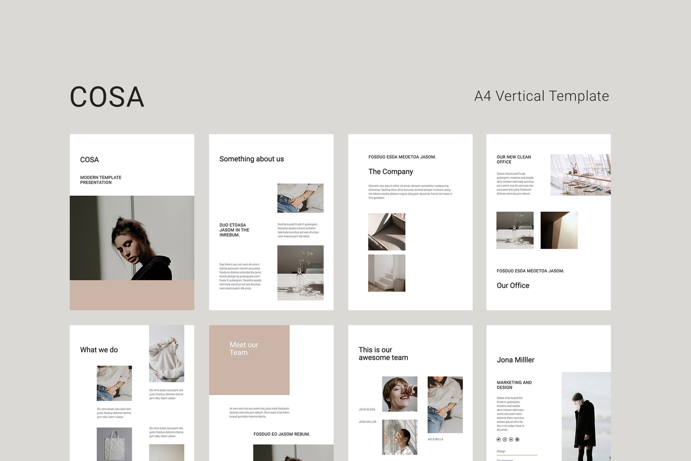 COSA Stylish Vertical A4 Powerpoint Template Presentation - Etsy