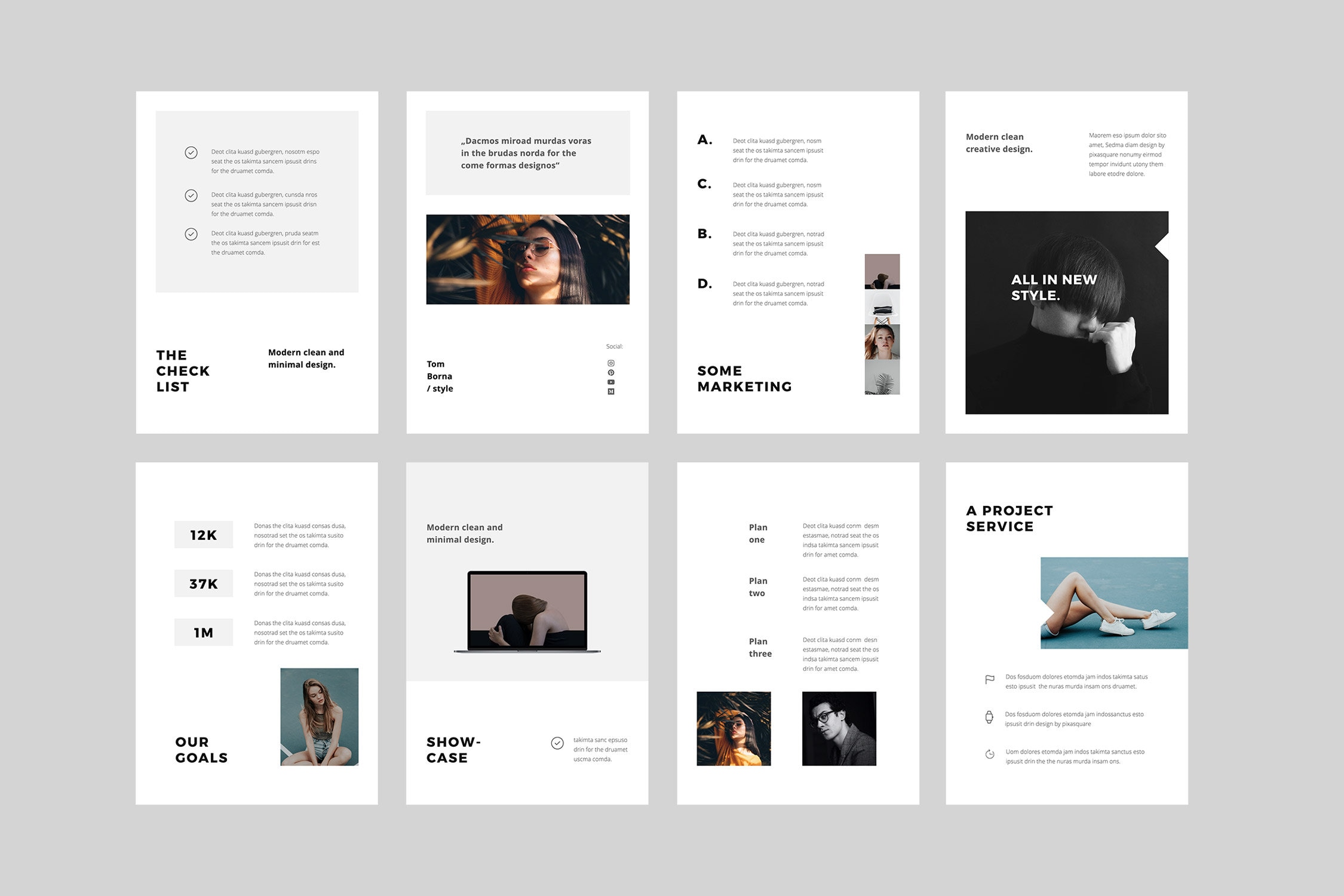 BOSH Modern Vertical A4 Powerpoint Template Presentation - Etsy