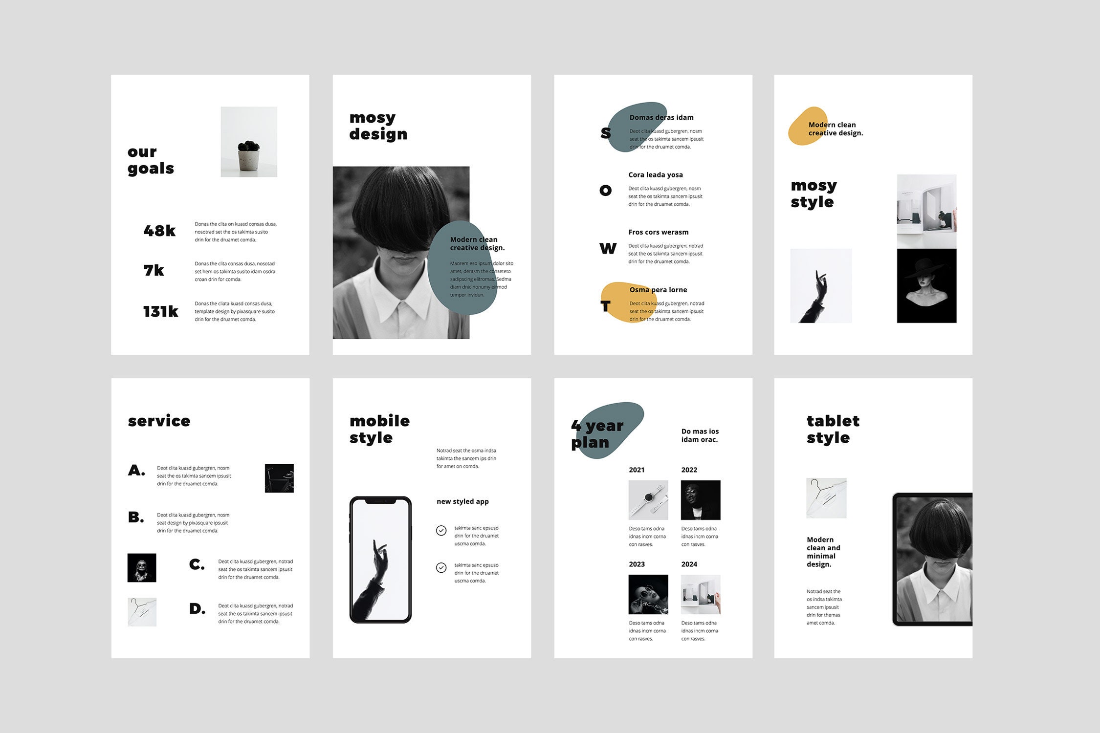 MOSY Stylish Vertical A4 Powerpoint Template Presentation - Etsy