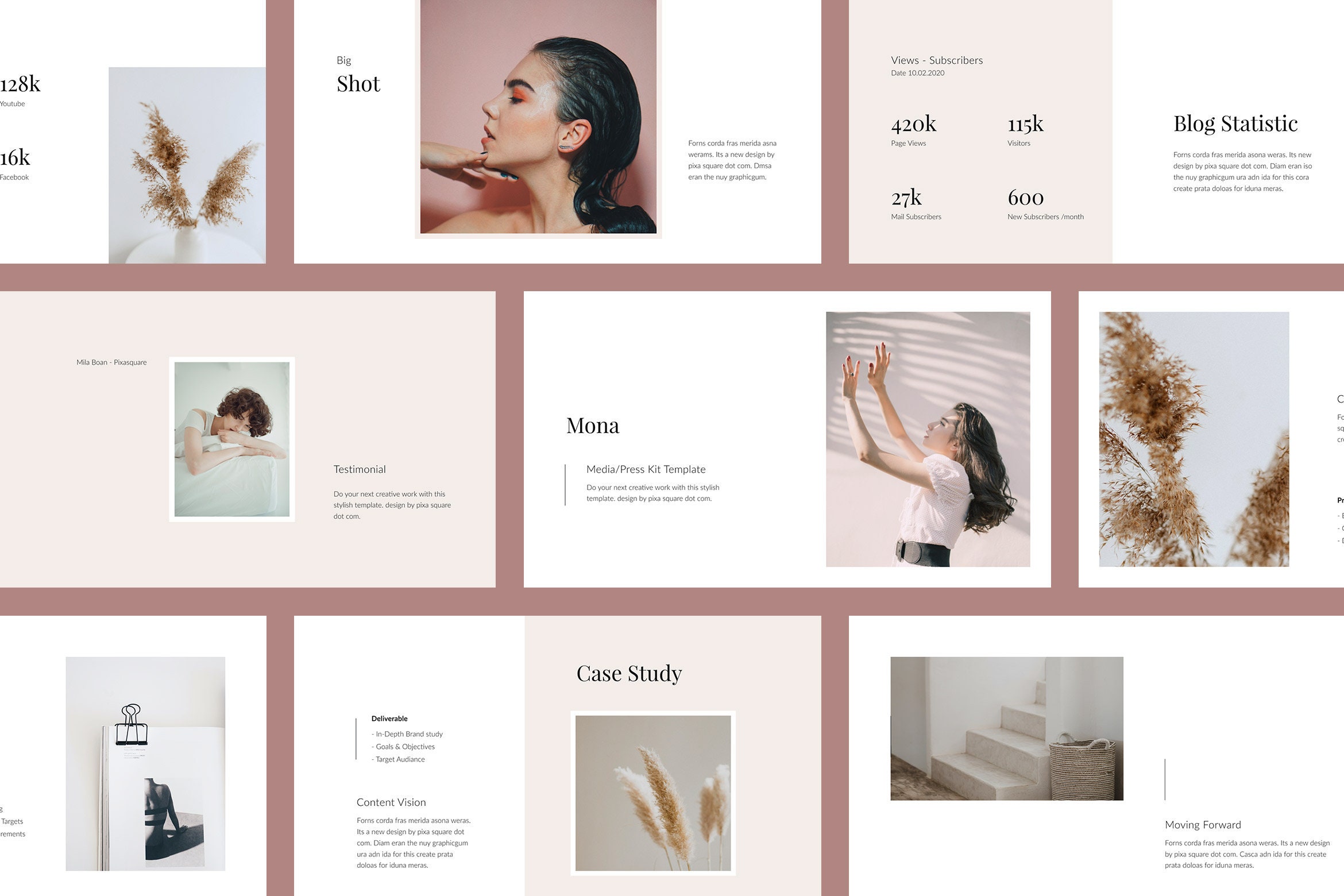 MONA - Media/press Kit Powerpoint Template, Influencer and Blogger ...