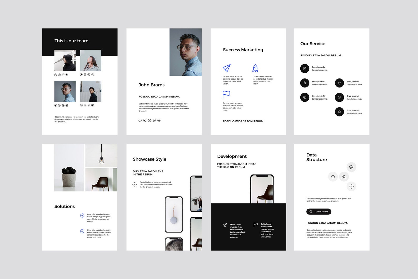 MURO Modern Vertical A4 Powerpoint Template Presentation, Creative ...