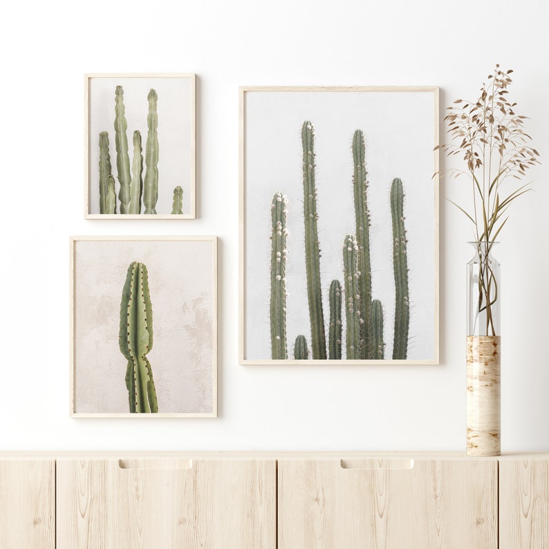 Print Set of 3 Cactus Wall Art Set of 3 Wall Art Printable - Etsy