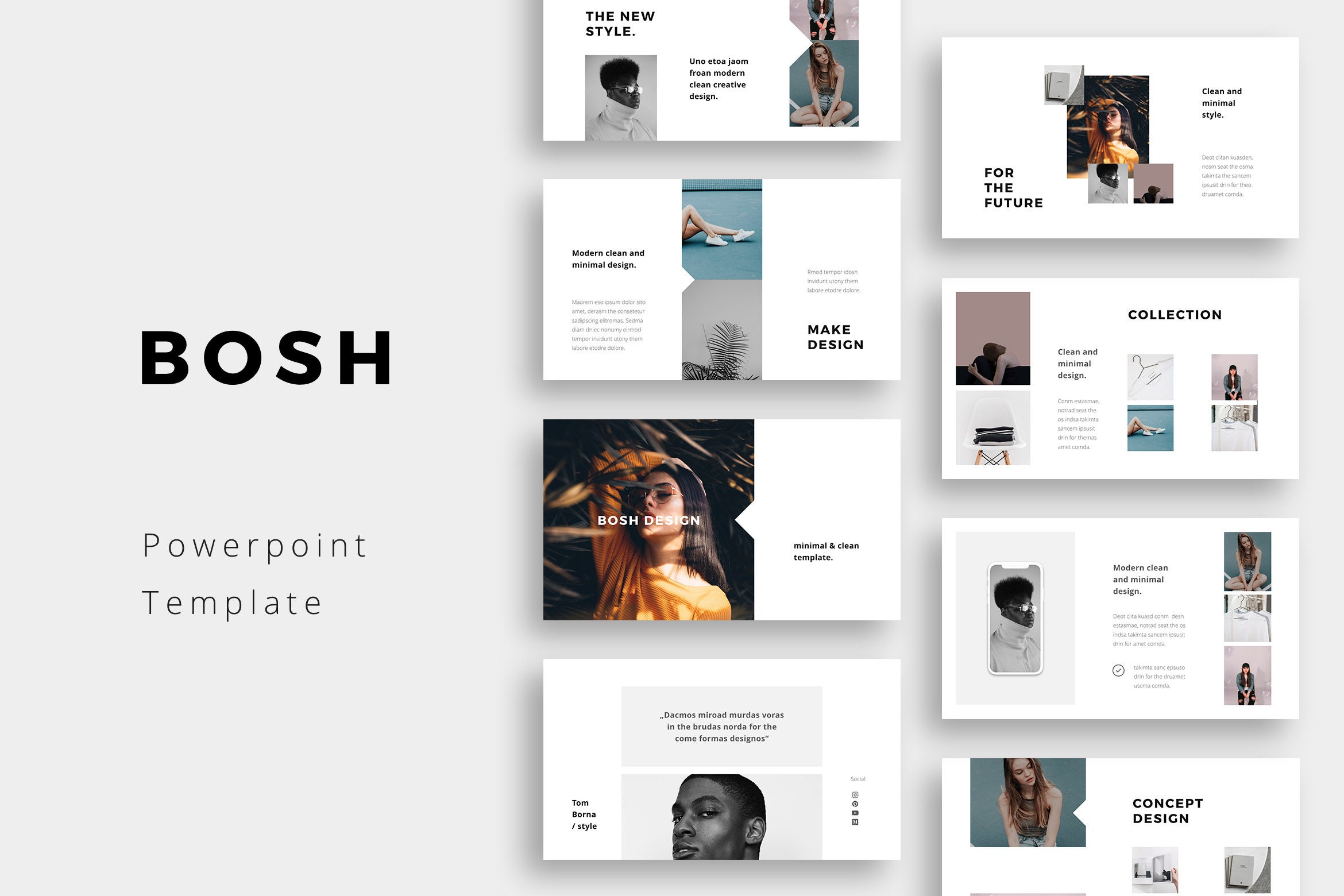 BOSH - Minimal Powerpoint Template - Etsy